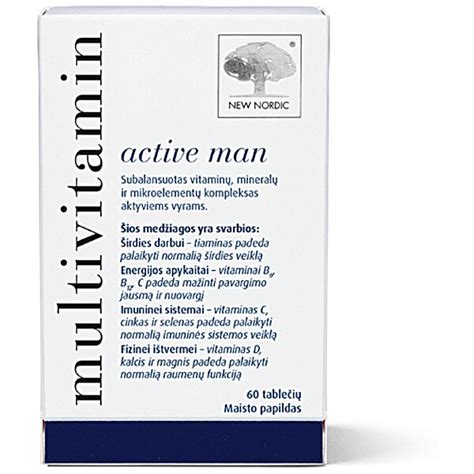 New Nordic Multivitamin for Men (A,C,E,B, цинк, калий, магний, кальций ...