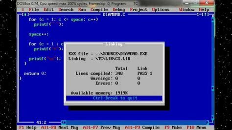 How To Create Diamond Pattern In C Language Youtube