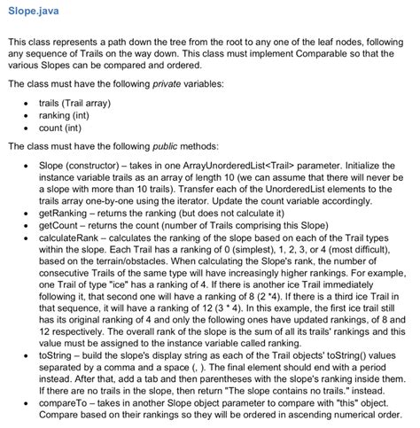 Slopejava This Class Represents A Path Down