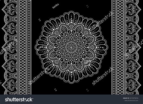Set Mandala Pattern Seamless Border Henna Stock Vector Royalty Free Shutterstock