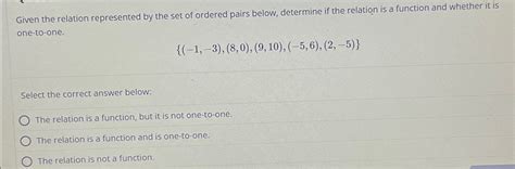 solved given the relation represented by the set of ordered