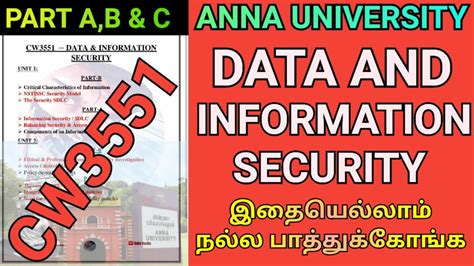 Data And Information Security Important Questions Anna University