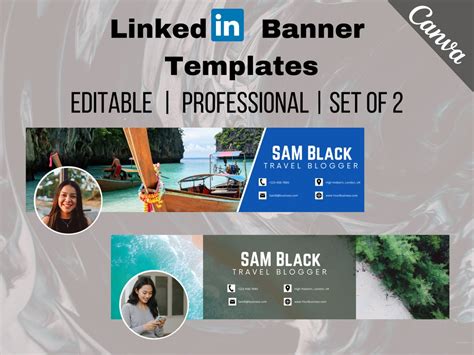 2 X Editable Linkedin Banners Canva Template Linked In Header