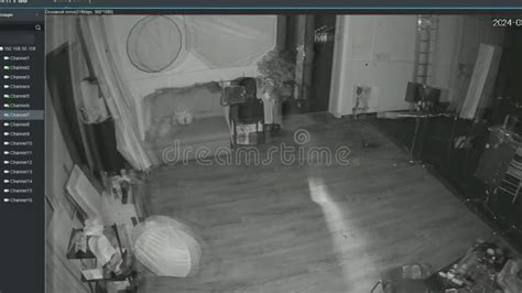 security surveillance multi camera setup in office and warehouse stock