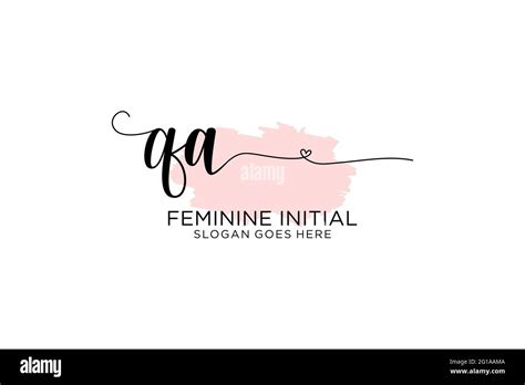 QA Beauty Monogram And Elegant Logo Design Handwriting Logo Of Initial Signature Wedding