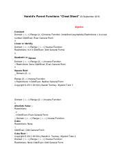 Harolds Parent Functions Cheat Sheet 2016 Pdf Harold S Parent Functions Cheat Sheet 20