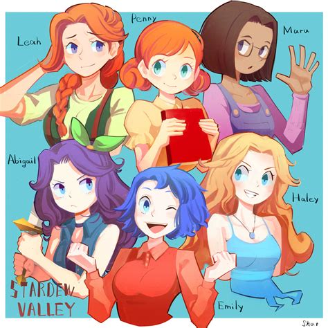 Haley Abigail Leah Penny Maru And More Stardew Valley Drawn By