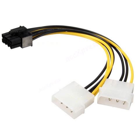 Jual Kabel Power Vga 8 Pin To Dual 4 Pin Molex Pcie 8pin To 2 4pin