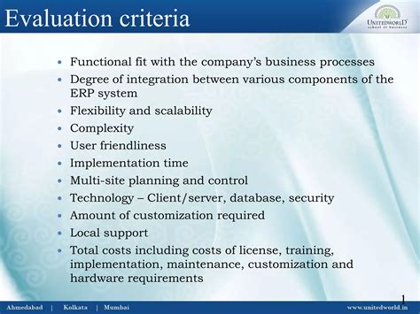 Erp Selection Criteria Pptx It And Internet Support Internet