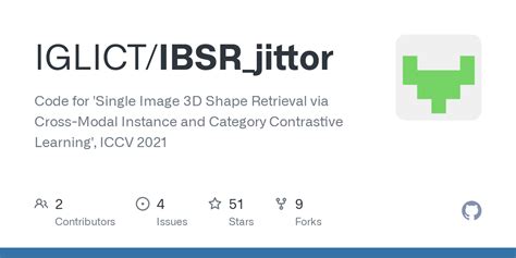 GitHub IGLICT IBSR Jittor Code For Single Image D Shape Retrieval Via Cross Modal Instance