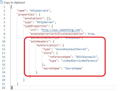 How To Set Auth Headers On Linked Service In Data Factory Via Api