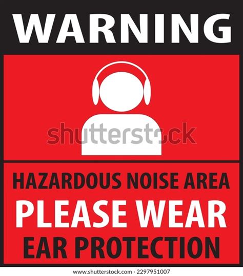 Hazardous Noise Industrial Warning Sign Vector Stock Vector Royalty