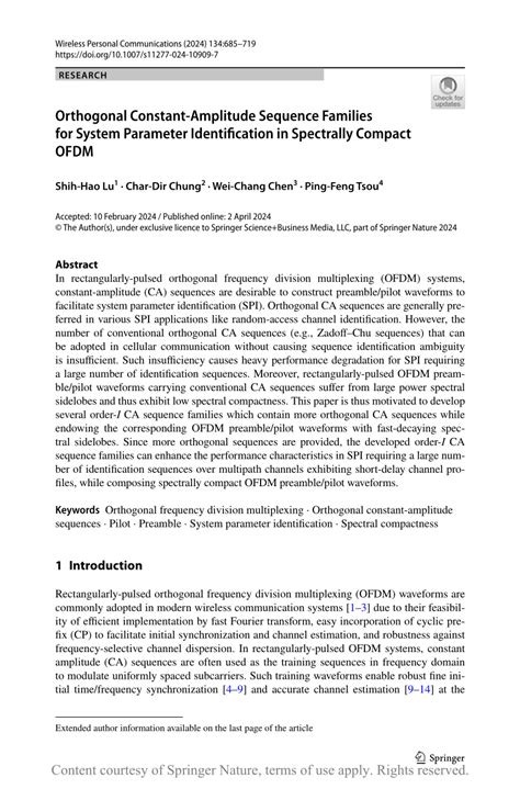 Orthogonal Constant Amplitude Sequence Families For System Parameter Identification In