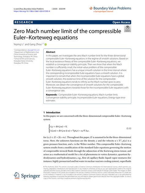 Pdf Zero Mach Number Limit Of The Compressible Euler Korteweg Equations