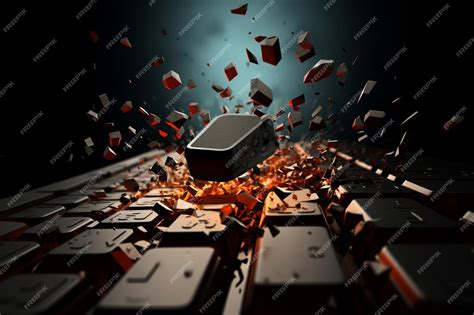 premium photo arafed computer keyboard with a bunch of broken keys and a broken keyboard