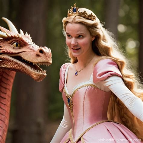 Princess Aurora Vs Dragon Stable Diffusion Online