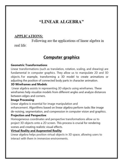 Linear Assignment Pdf Linear Algebra 2 D Computer Graphics