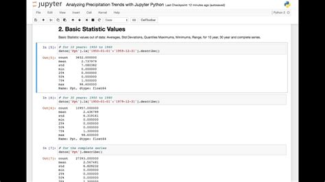 Analysis Of Precipitation Trends With Jupyter Python Youtube