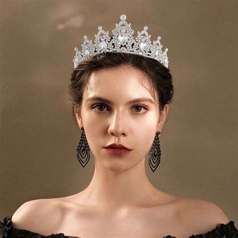 Unicra Baroque Crown Queen Crowns Rhinestone Vintage Tiara With Comb