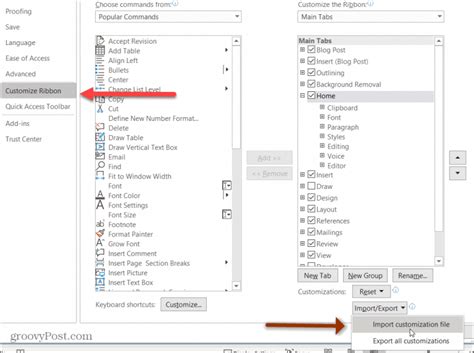 How To Export And Import Microsoft Office Ribbon Customizations