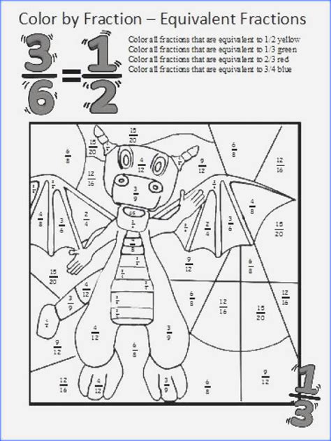 Equivalent Fractions Coloring Worksheet Fresh Equivalent Fractions Worksheet 4th Grade Simple