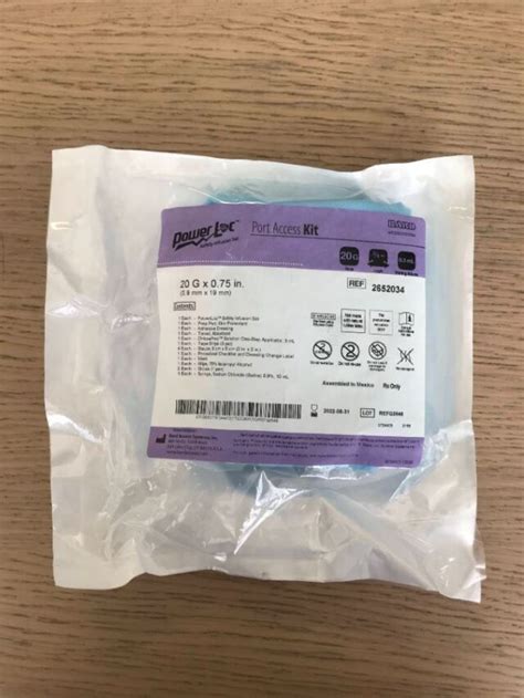 New Bard 2652034 Powerloc Safety Infusion Set Port Access Kit 20g X 0 75in X Disposables
