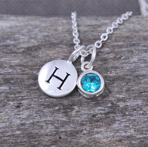 Personalized Birthstone Necklace For Mom Custom Initial Jewelry