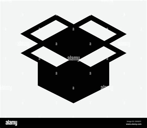 3d Open Box Cube Shipping Lid Unbox Unboxing Logistic Courrier Black White Icon Sign Symbol