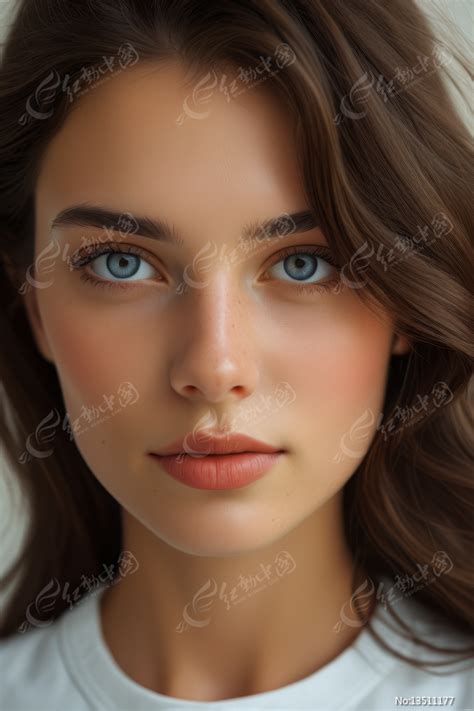 一位长发蓝眼睛的女人特写高清图片下载 红动中国