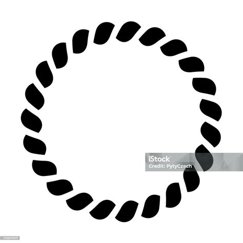 밧줄 패턴의 원 장식적인 장식 프레임 검정 벡터 일러스트 밧줄에 대한 스톡 벡터 아트 및 기타 이미지 밧줄 원형 추상적인
