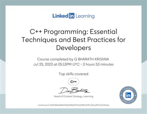 G Bharath Krishna On Linkedin Certificate Of Completion