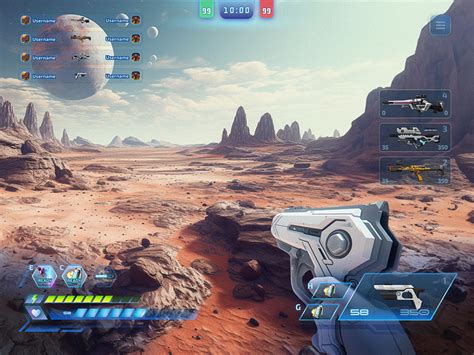 Sci Fi Multiplayer Shooter Gameplay Screen Game Hud Design By Ihnatov