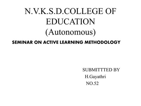 Active Learning Methodology Pptx