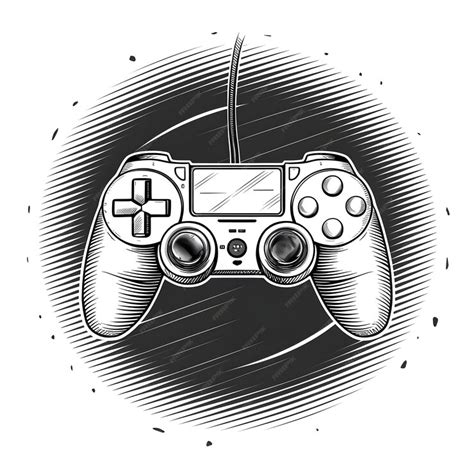 Premium Vector Game Controller Engraved Style Ink Sketch Drawing