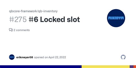 Locked Slot Issue Qbcore Framework Qb Inventory GitHub