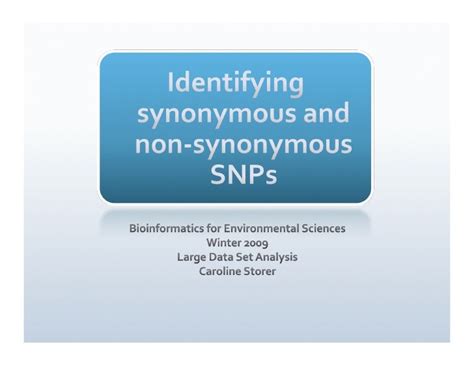 Non Synonymous Snp Id