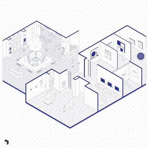 Axonometric Cad Exhibition Furniture Architecture Collage Architecture Concept Diagram