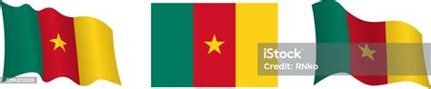 정적 위치와 움직임에 카메룬 플래그 흰색 배경에 정확한 색상과 크기로 바람에 펄럭 0명에 대한 스톡 벡터 아트 및 기타 이미지 0명 건물 정면 공단 Istock