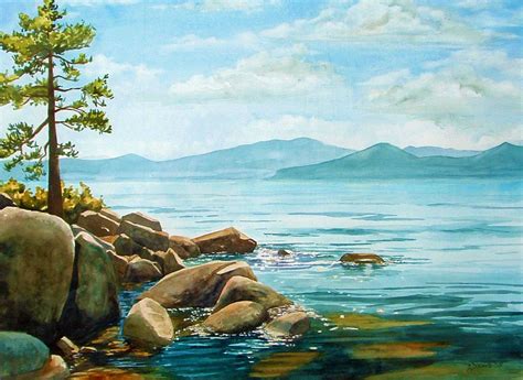 Lake Tahoe Watercolor At Explore Collection Of