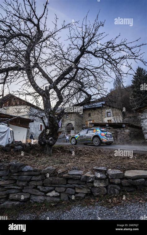 34 Dapra Roberto Guglielmetti Luca Skoda Fabia Evo Rally2 Action Während Der Rallye