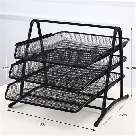office supplies desk tray wire mesh four layer file tray basket rack