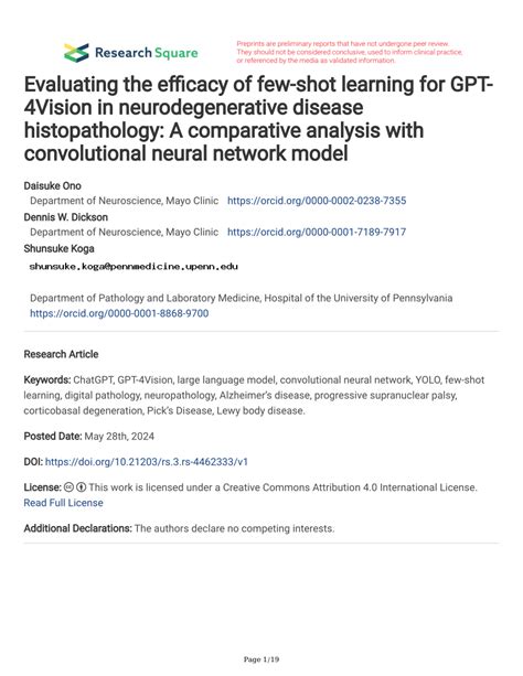 Pdf Evaluating The Efficacy Of Few Shot Learning For Gpt 4vision In Neurodegenerative Disease