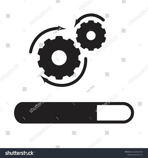 Gear Rotating Over Progress Bar Concept Stock Vector Royalty Free 2220161437 Shutterstock