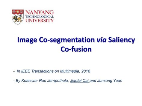 Image Co Segmentation Via Saliency Co Fusion Ppt