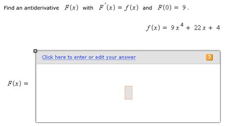 Solved Find An Antiderivative F X With F X F X And