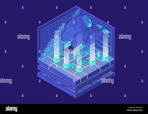 Cloud Computing Isometric Vector Illustration Abstract 3d Infographic