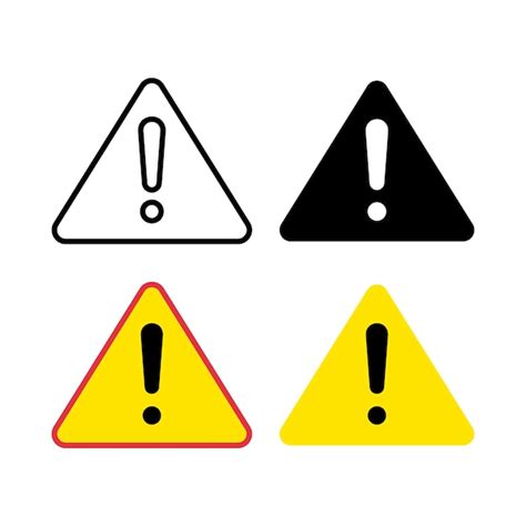 Free Vector Warning Triangles Set Free Vector Warning Triangles Set