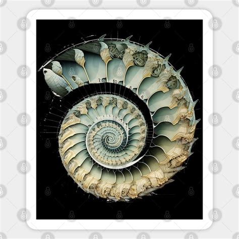 Fibonacci Sequence Fibonacci Shell Art On A Dark Knocked Out