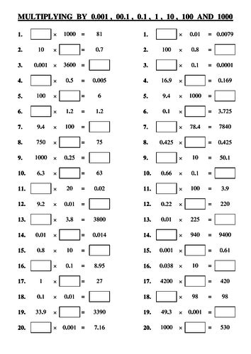 Numeracy Skills Teaching Resources