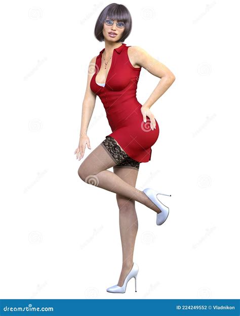 Secretary In Mini Skirt And Stocking Stock Illustration Illustration Of Render Erotic 224249552